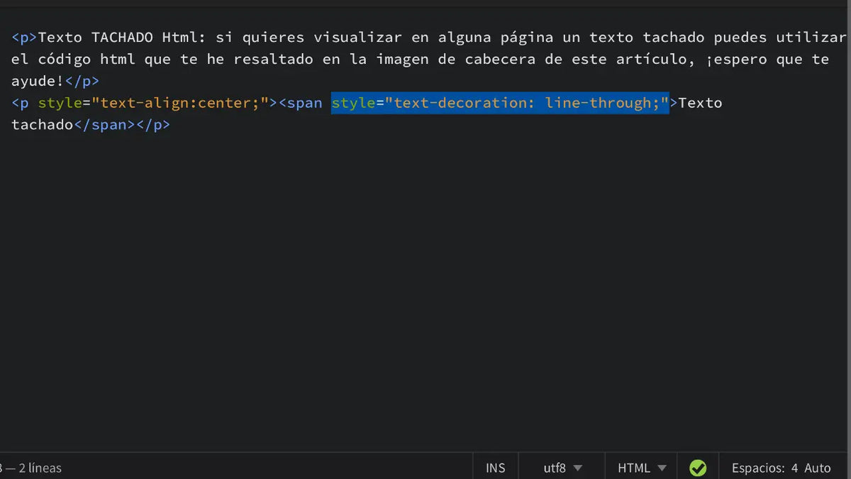 Texto TACHADO Html: Así se hace!